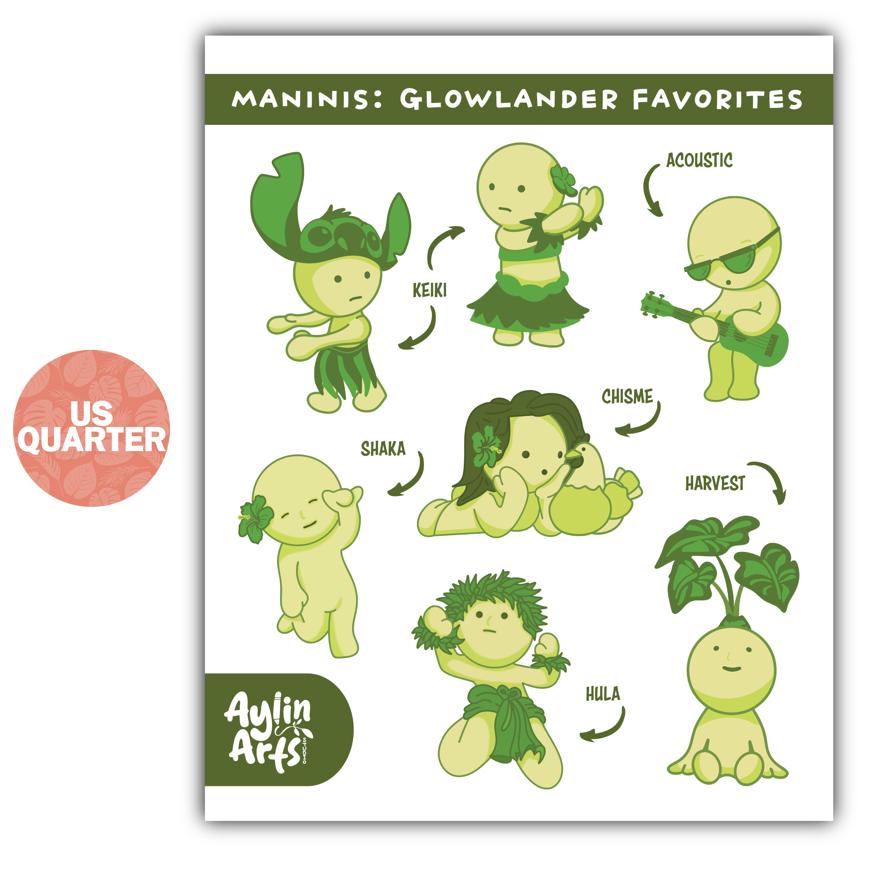 Maninis Glowlander Favorites • Matte Vinyl Sticker Sheet | Aylin Arts ...