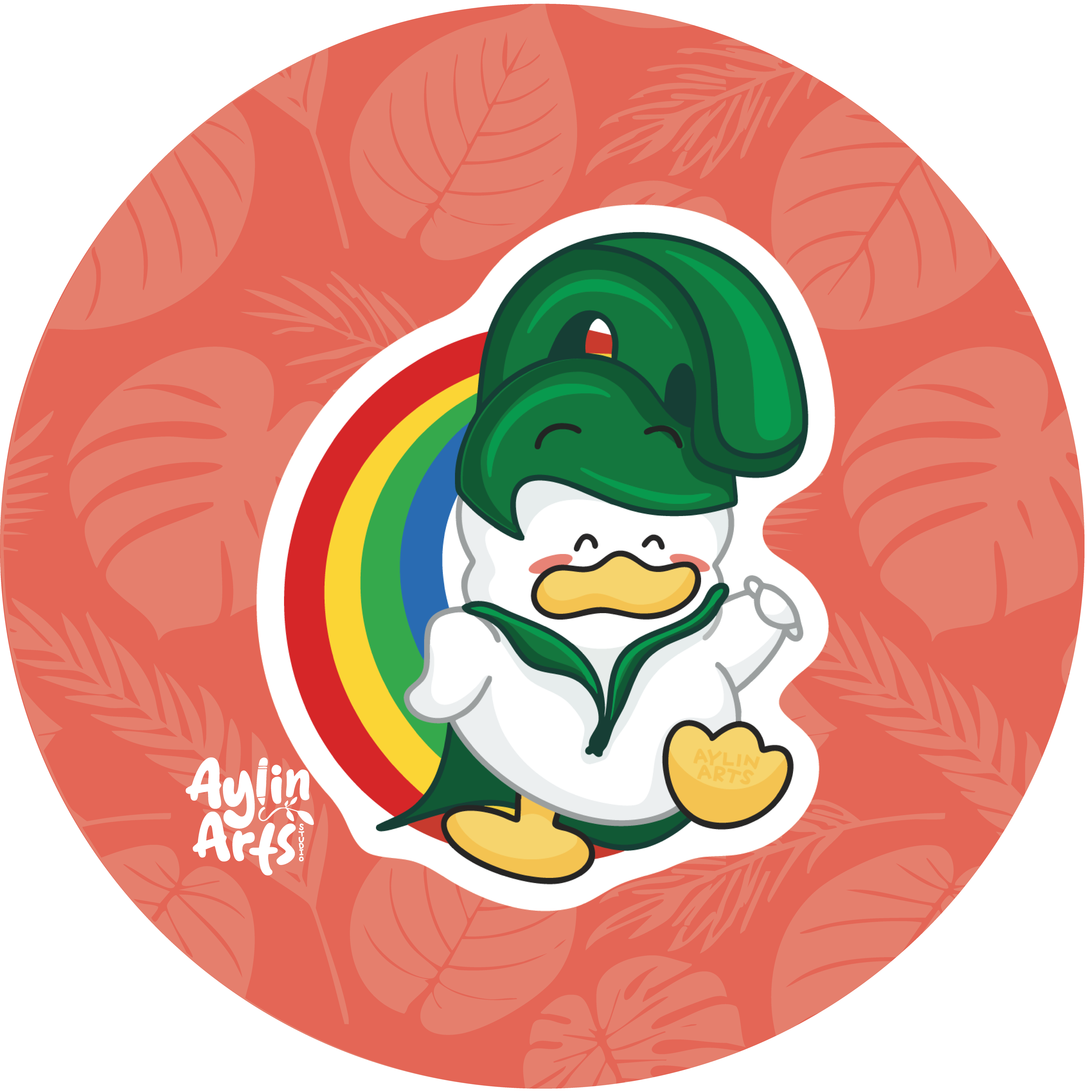 Rainbow Pek • Matte Vinyl Sticker | Aylin Arts Studio
